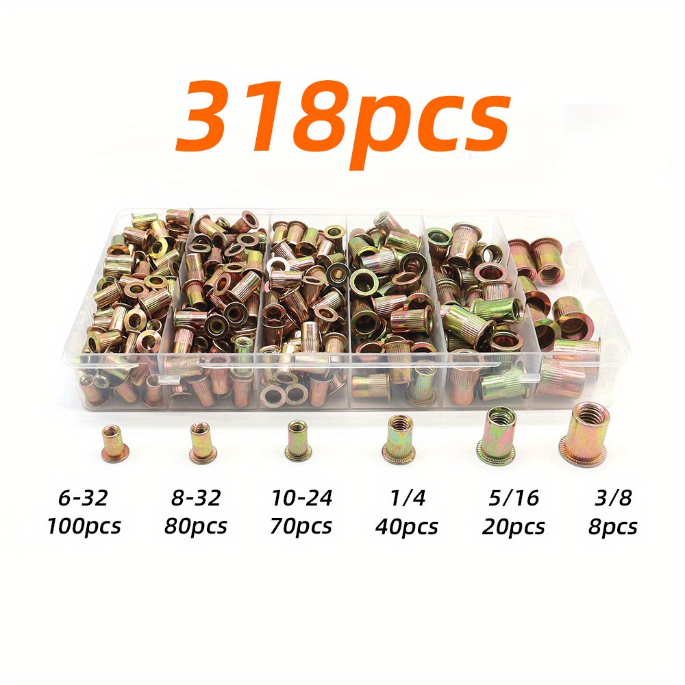 British Rivet Nut Combination Carbon Steel Yellow Zinc - Temu