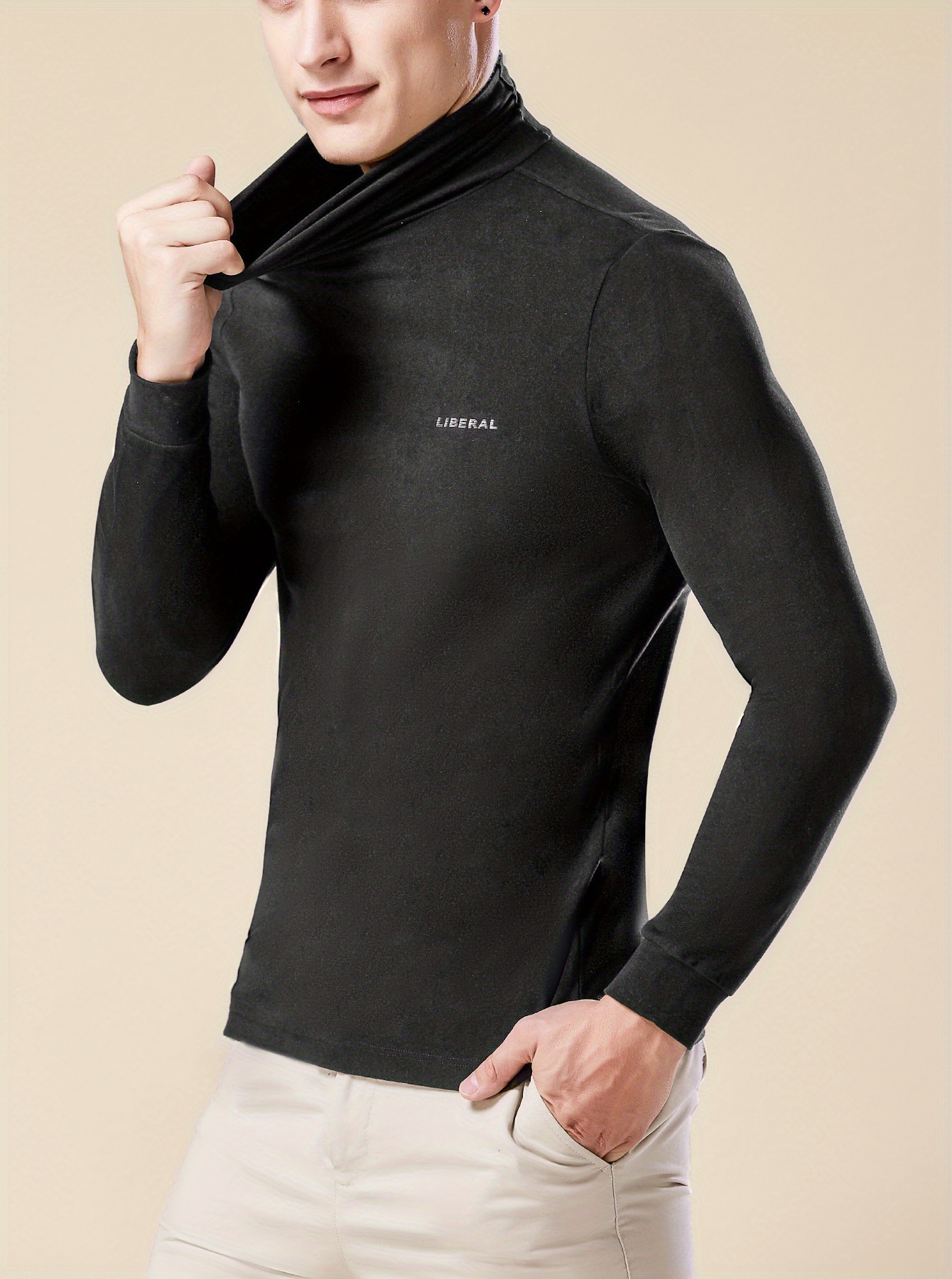 Men' Warm Pile Collar Base Layer Shirts - Temu
