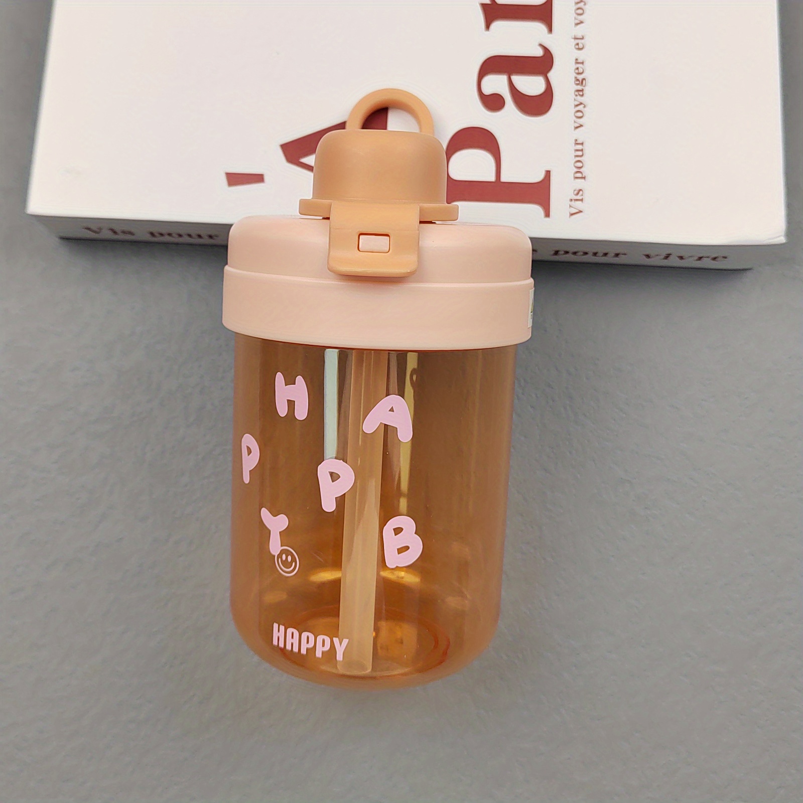 1pc Water Bottle With Straw Cute Small Water Cups Portable Drinking ...