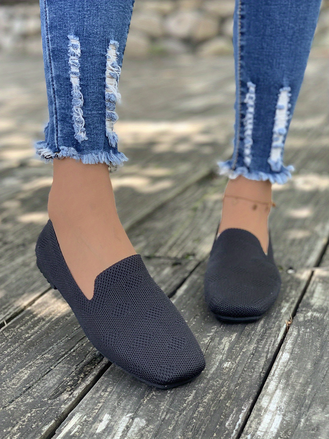 Women's Braided Solid Color Loafers Minimalist Slip Low top - Temu ...