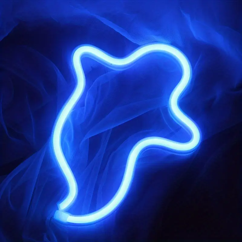 Ghost Shape Neon Sign Usb Batteries Powered Led Neon Light Temu