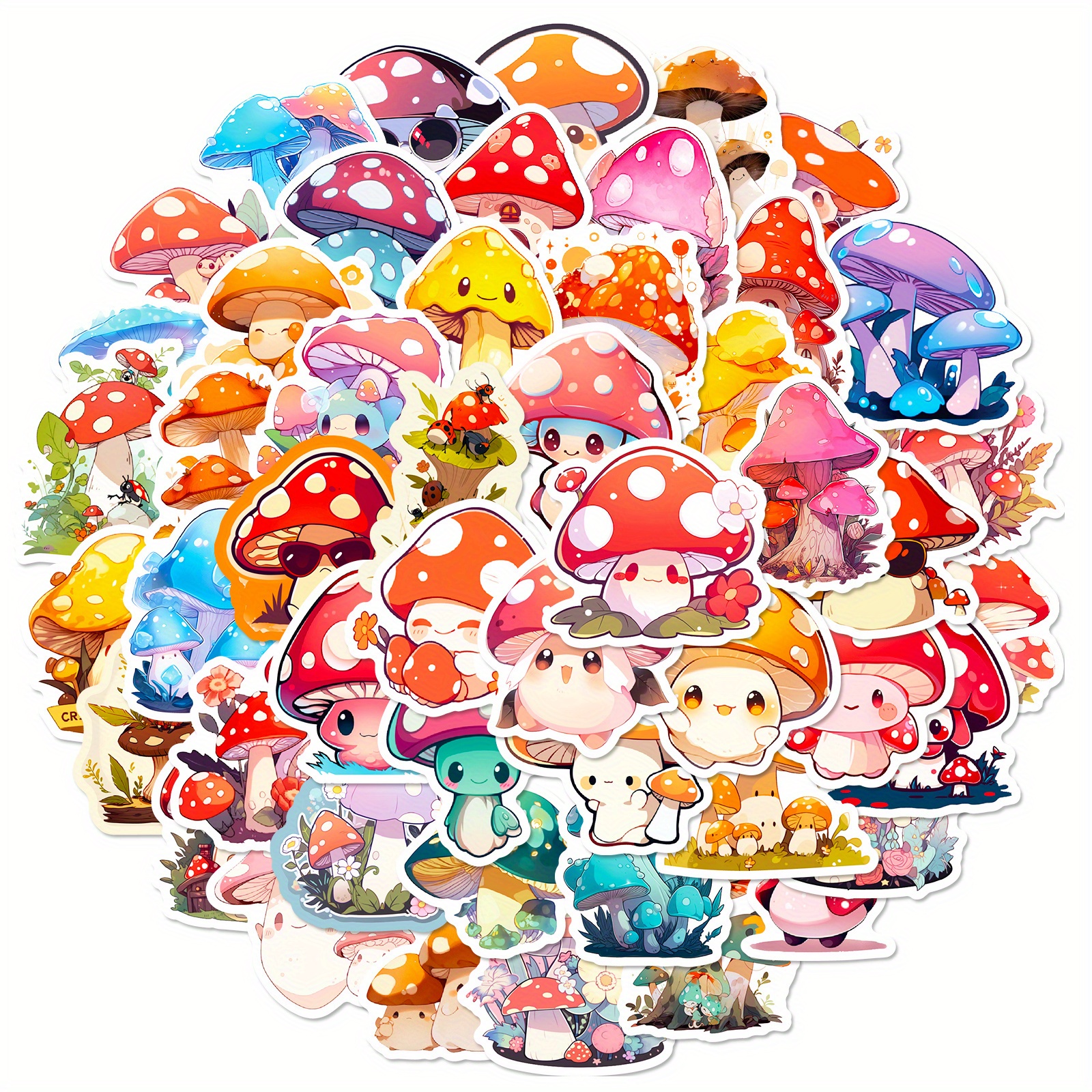 Cute Mushroom Elf Cartoon Series Motorcycle Car Sticker Diy - Temu