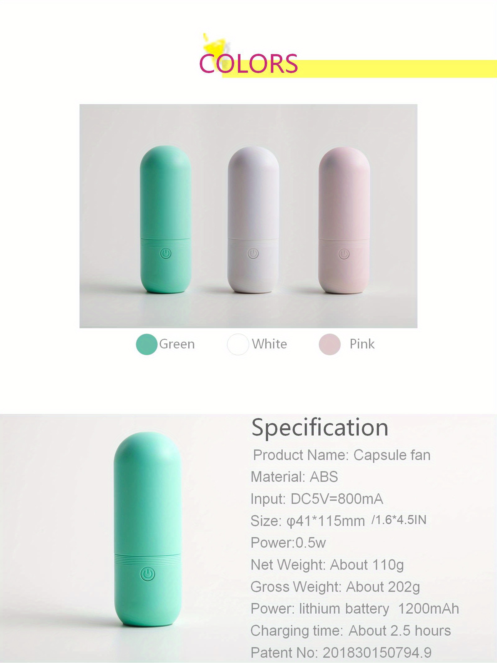 Creative Intelligent Capsule Handheld Fan Mini Fan Portable - Temu New ...