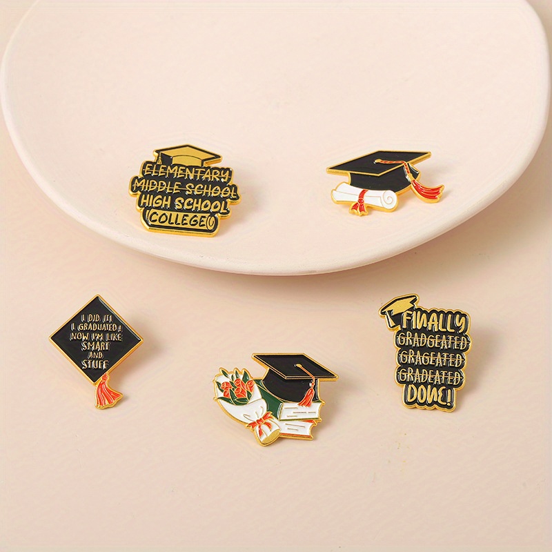 Graduation Season Gift Brooch Bachelor Hat Metal Badge Pin - Temu New ...