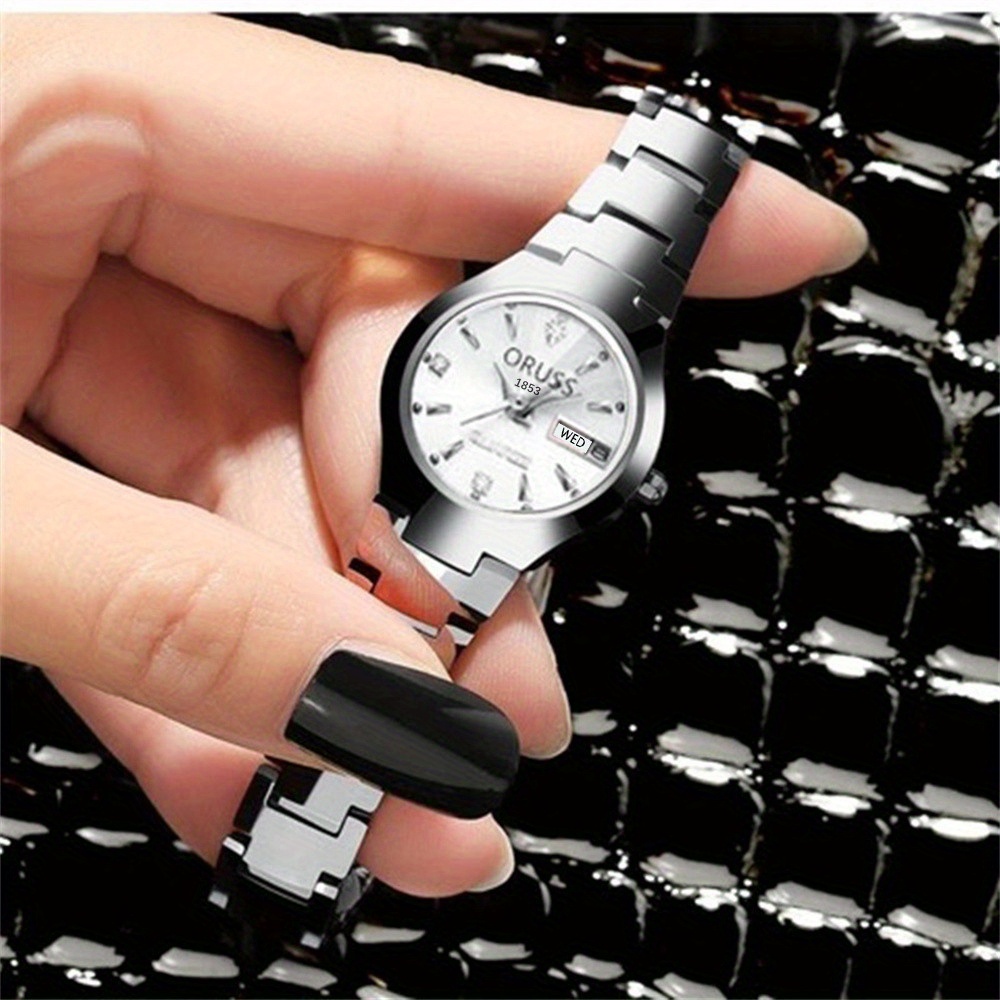 luxury luminous quartz watch classic ladies calendar - Temu