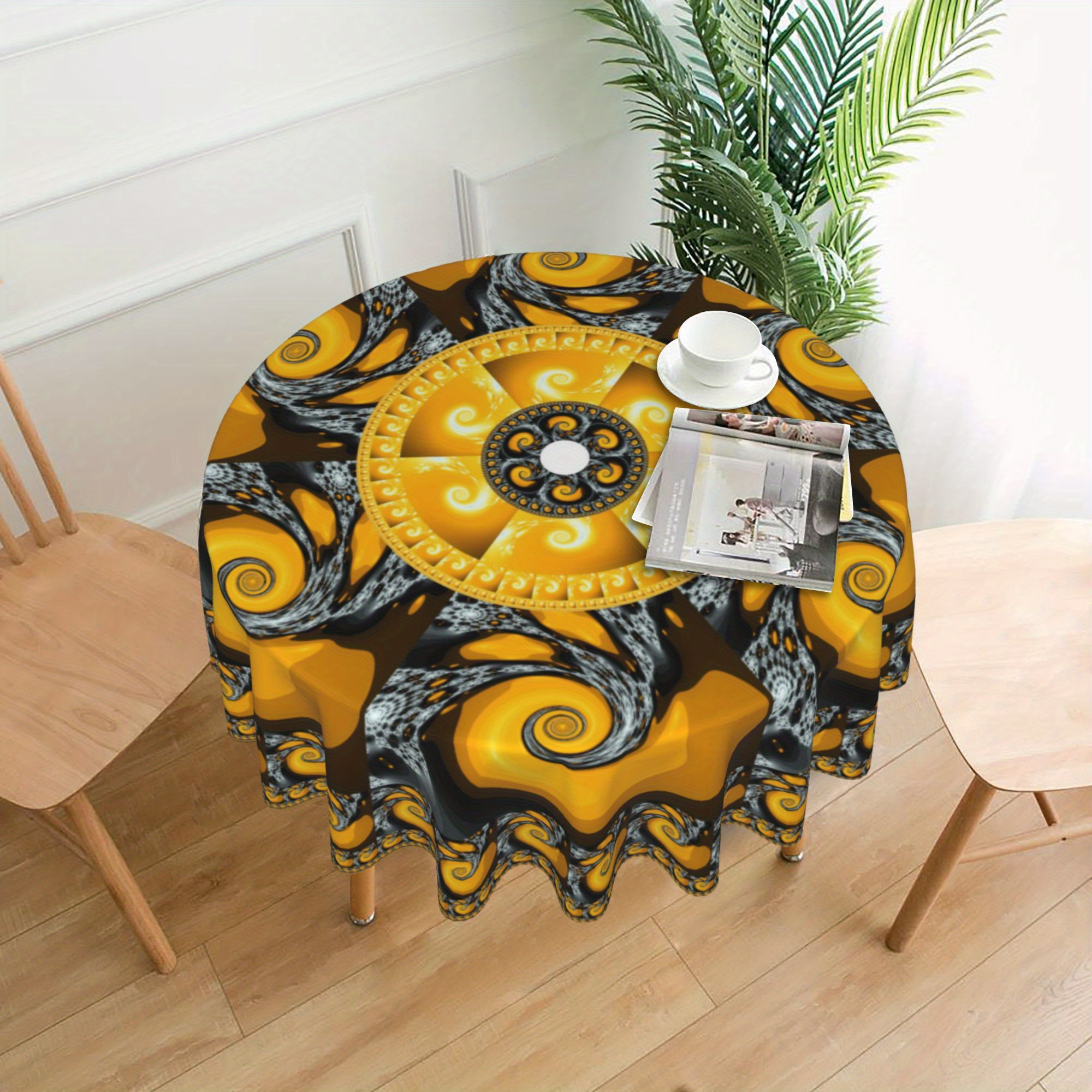 Bohemian Mandala Round Tablecloth Vintage Colorful Ethnic - Temu Australia
