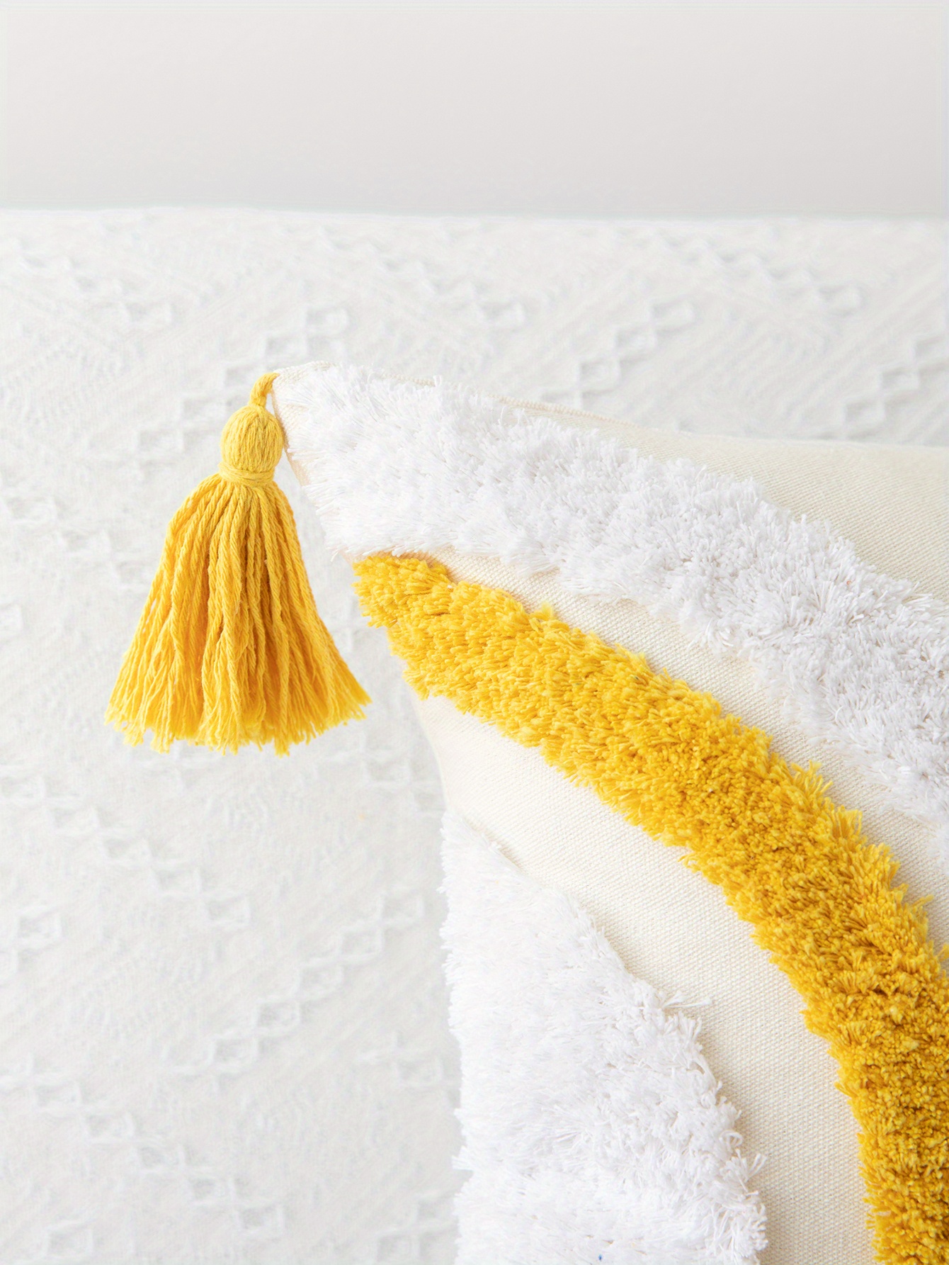 Geometric Pattern Canvas Tufted Tassel Craft Throw Pillow - Temu Norway