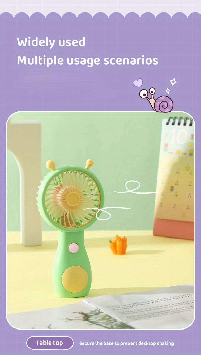 Snail Mini Small Fan Easy Carry Multicolor - Temu Australia