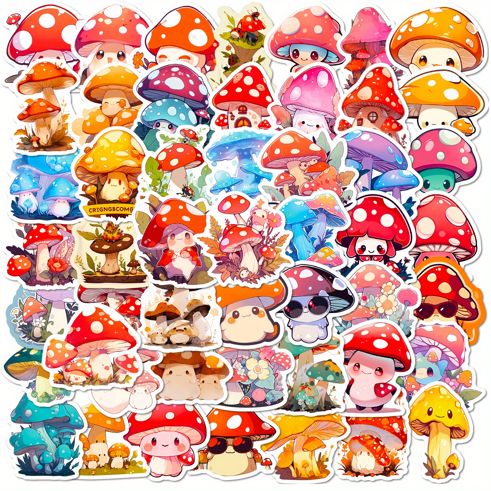 Cute Mushroom Elf Cartoon Series Motorcycle Car Sticker Diy - Temu