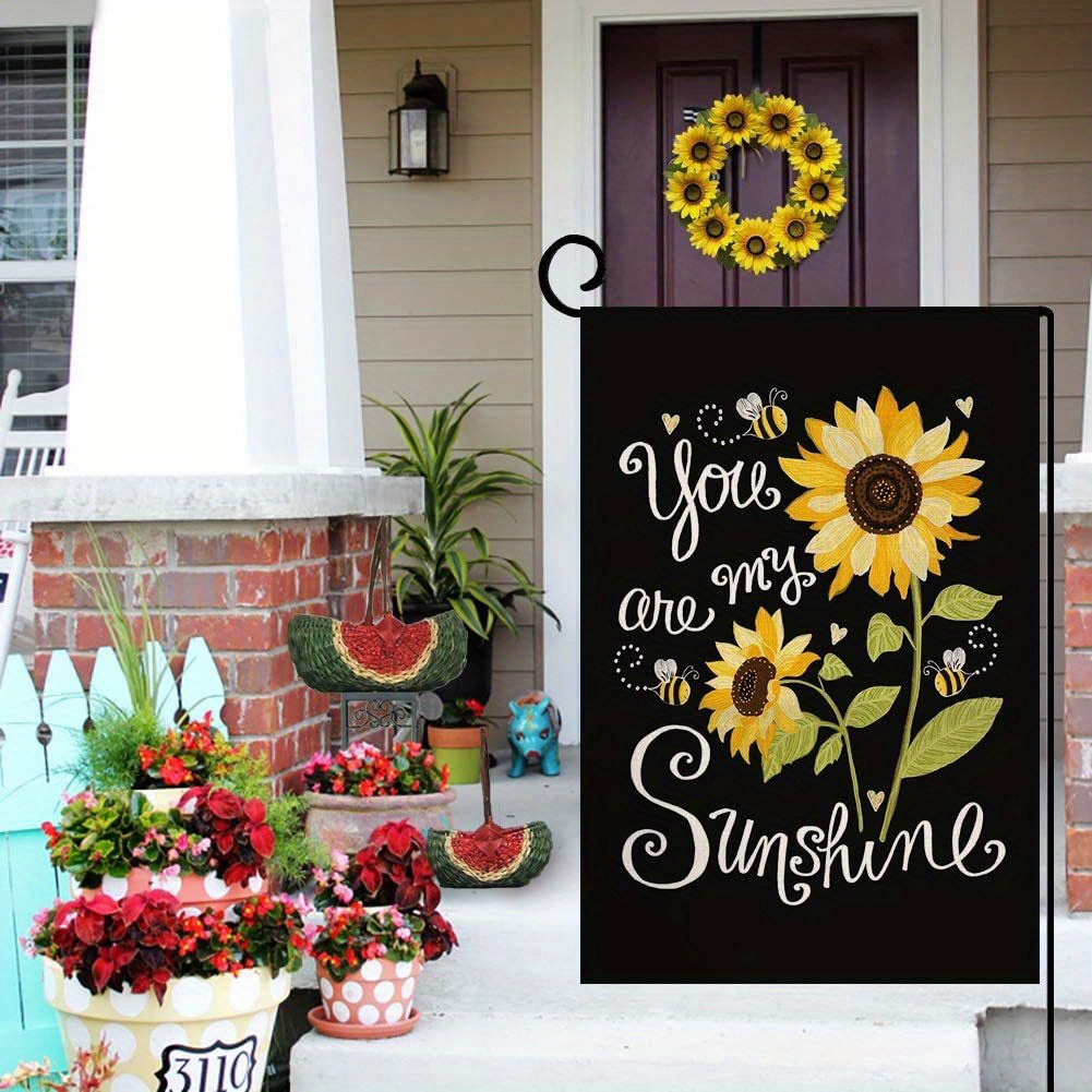 Summer Sunflower Garden Flag Vertical Double Sided Welcome - Temu ...