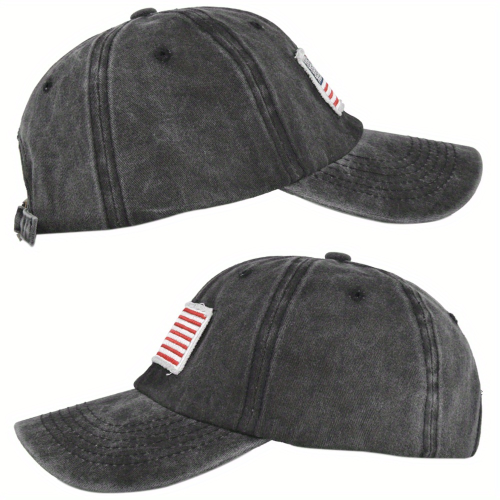 Usa Flag Patch Baseball Cap Vintage Washed Distressed Cotton - Temu ...