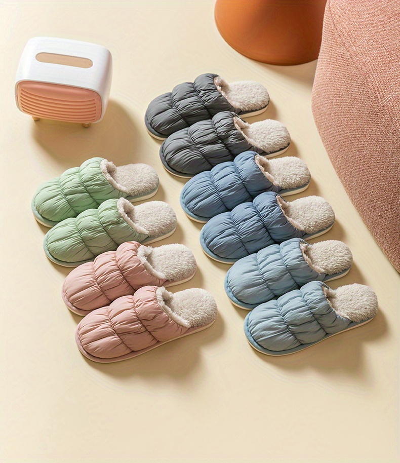 Women's Plush Lined Slippers Thermal Closed Toe Home Fuzzy - Temu ...