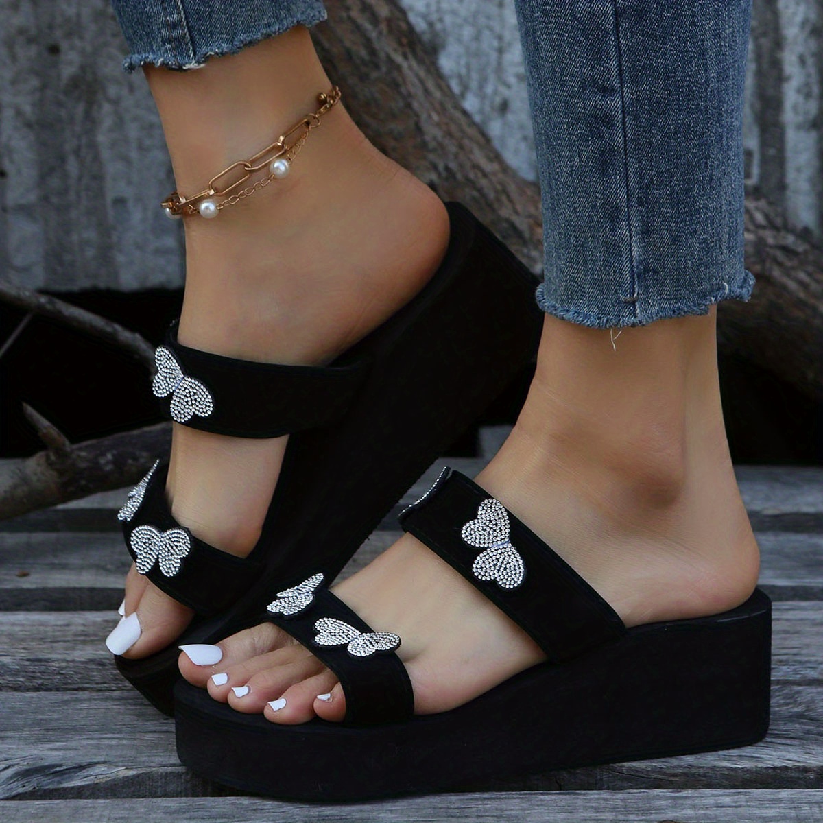 women's wedge sandals trendy open toe - Temu New Zealand