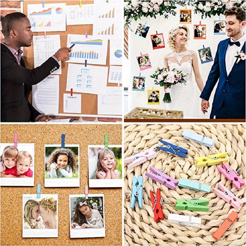 Colorful Wood Clip Thumbtack Creative Photo Wall Positioning - Temu