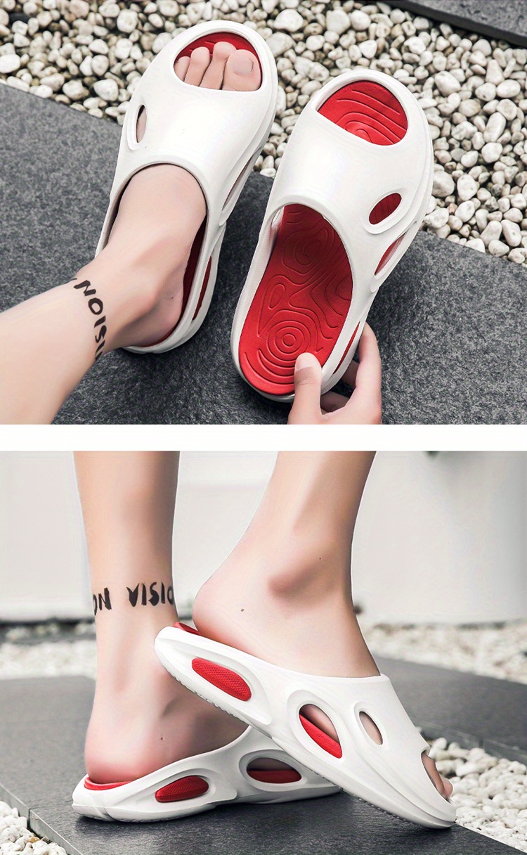 Mens Trendy Stylish Cut Out Outdoor Slides Casual Outdoor Walking ...