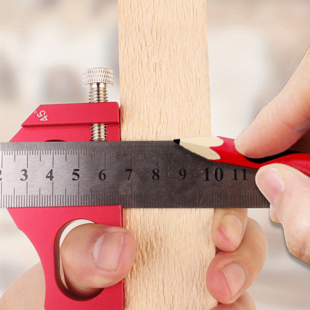 Woodworking Measuring Scribe Tool 45/90 Degree Scribe Ruler - Temu