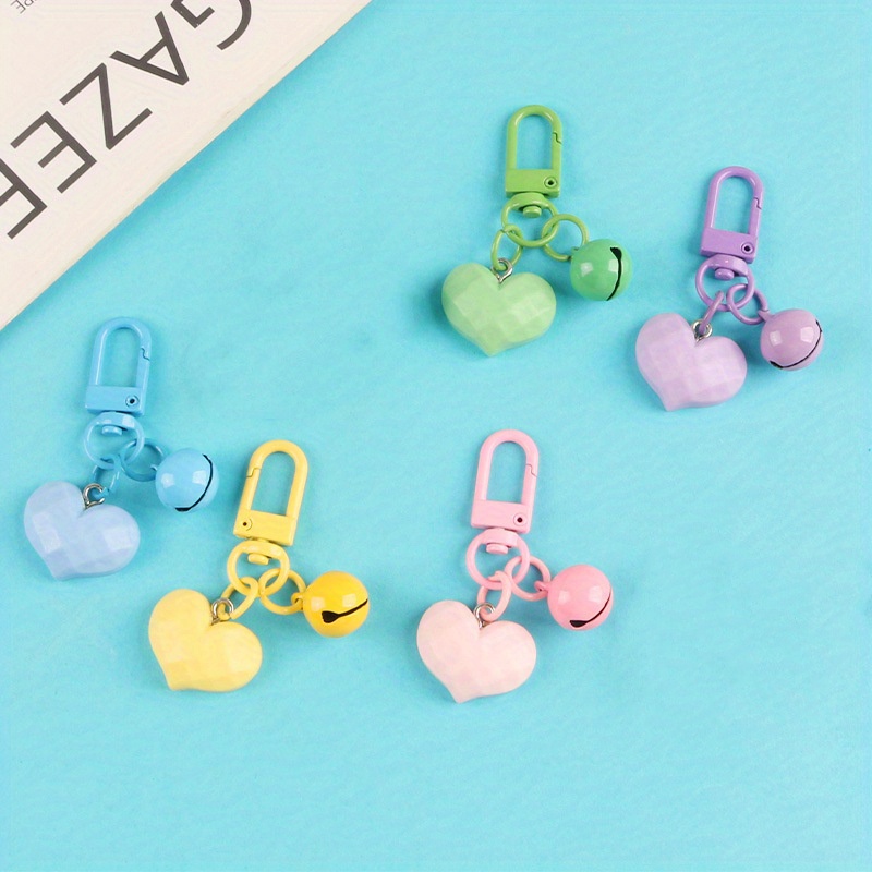 car cute love heart shaped key chain multiple ring - {region_name}