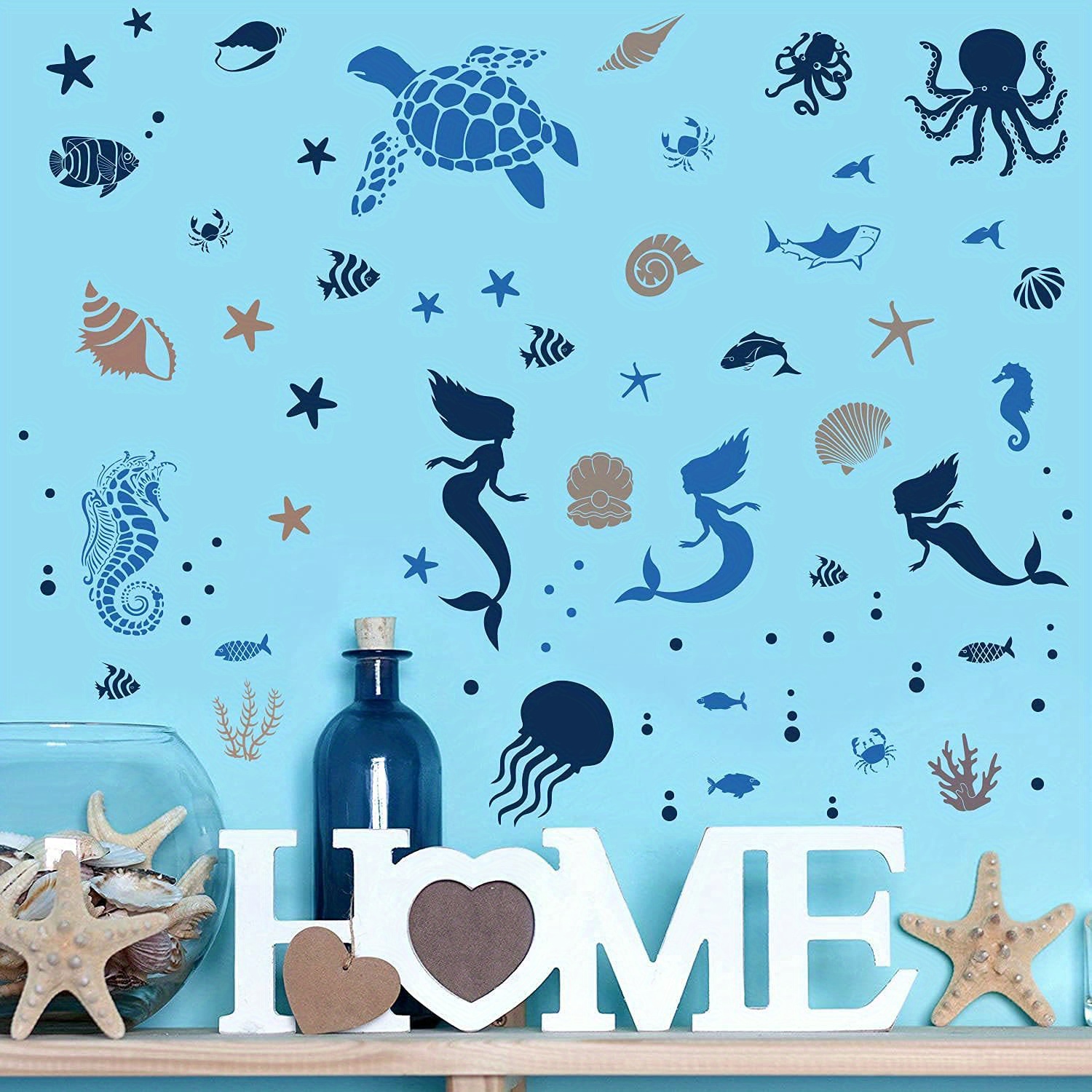 Summer Sea Ocean Stencils Marine Organism Background - Temu Netherlands