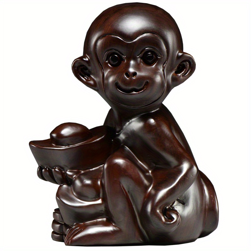Black Sandalwood Carving Monkey Ornament Root Carving Zodiac - Temu