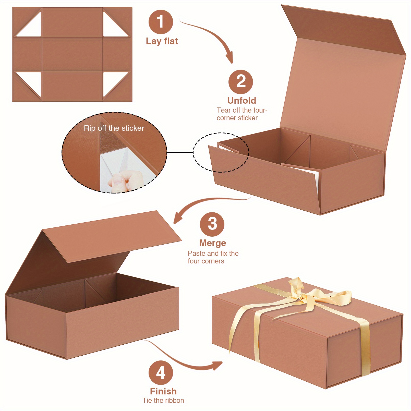 Gift Box Storage Box Ribbon Magnetic Luxurious Packaging Box - Temu New ...