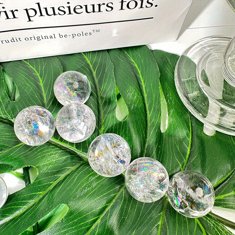 Natural Rainbow Ball White Clear Quartz Magic Ball Home - Temu United ...