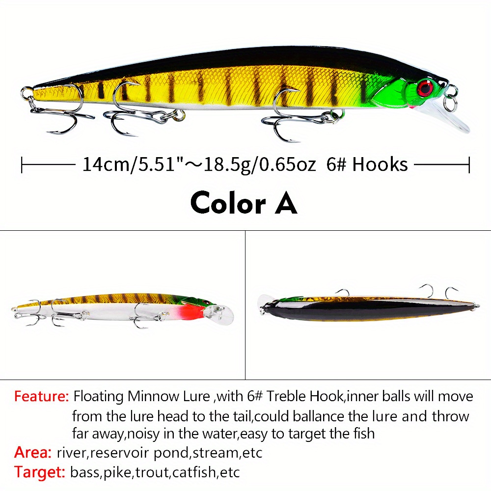 Realistic Wobbler Fishing Lure Minnow Artificial - Temu United