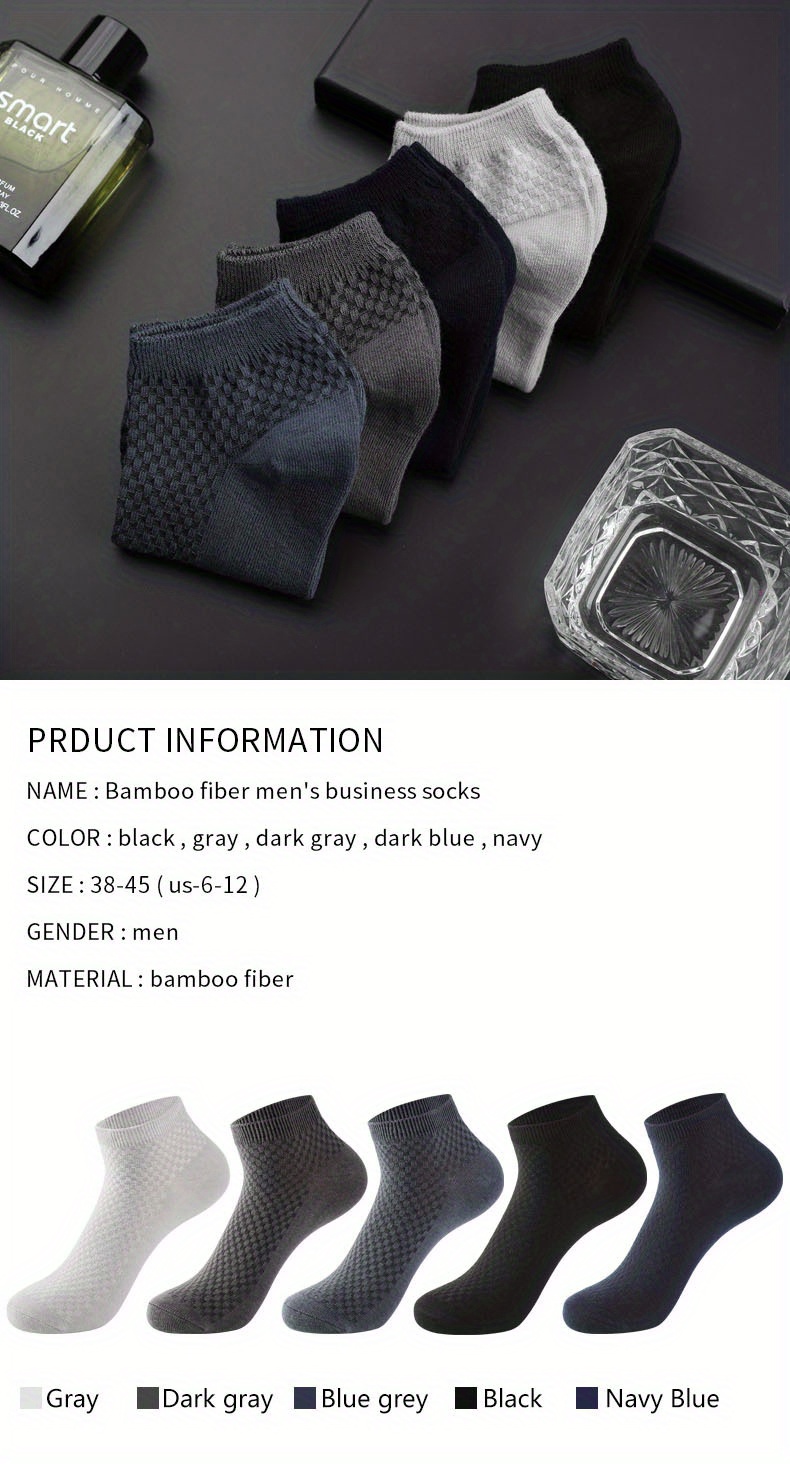 Men's Bamboo Fiber Solid Color Socks Business Socks - Temu New Zealand