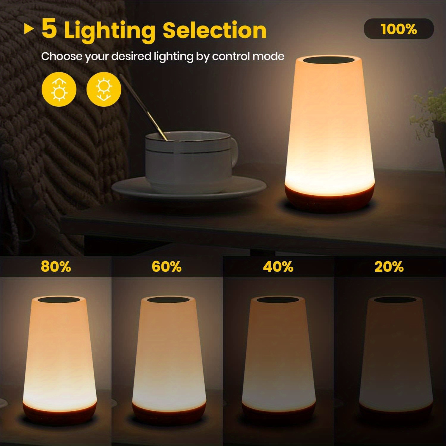 Touch Lamp Portable Dimmable Table Bedside Lamps Bedroom - Temu