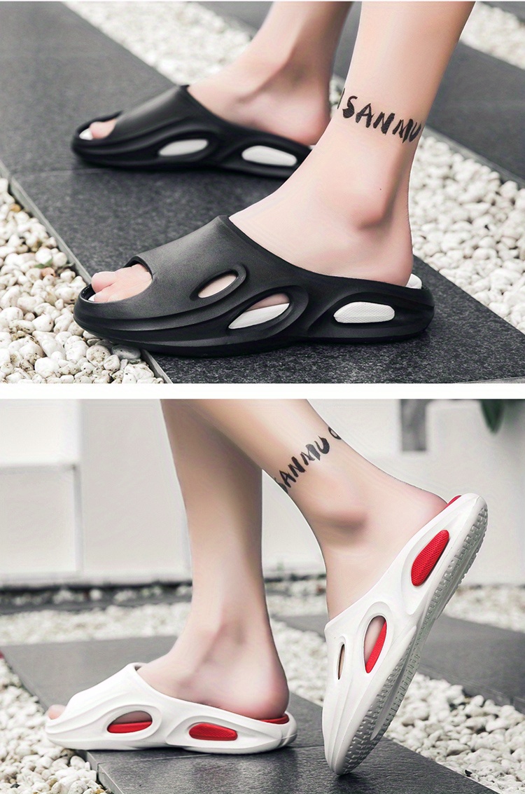 Mens Trendy Stylish Cut Out Outdoor Slides Casual Outdoor Walking ...