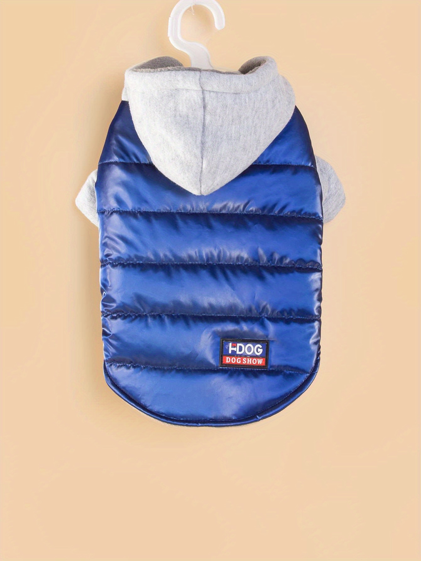 Small Dog Clothes Blue Cotton Padded Dog Coat With Hat Hooded Pet Coat ...