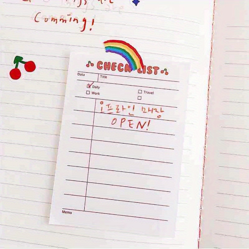 Paper Cherry Sticky Notes Optional Weekly Schedule Sticky - Temu