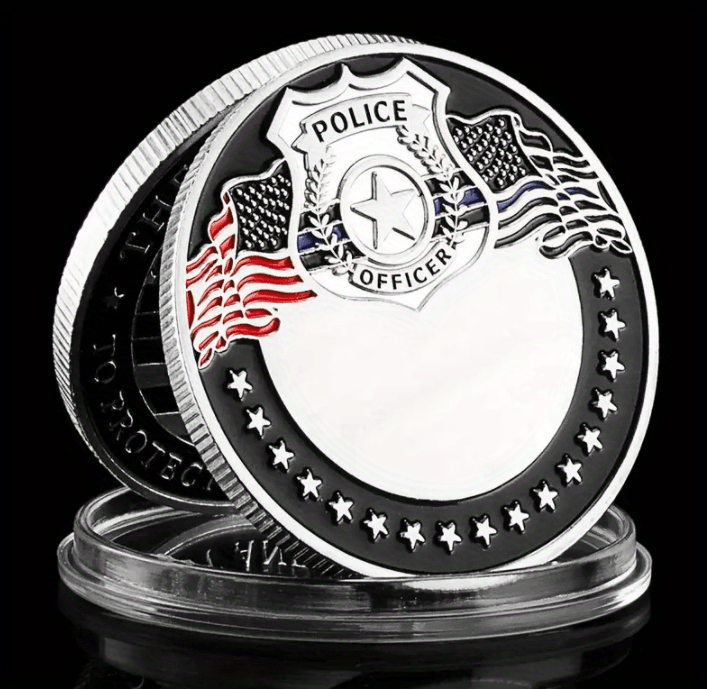 Police Coin Silver plated Fine Blue Line Coin Collection - Temu