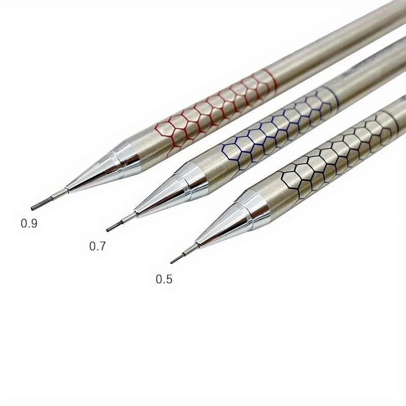 7pcs Set Metal Mechanical Pencil 0 5 0 7 0 9mm Students Writing Art ...