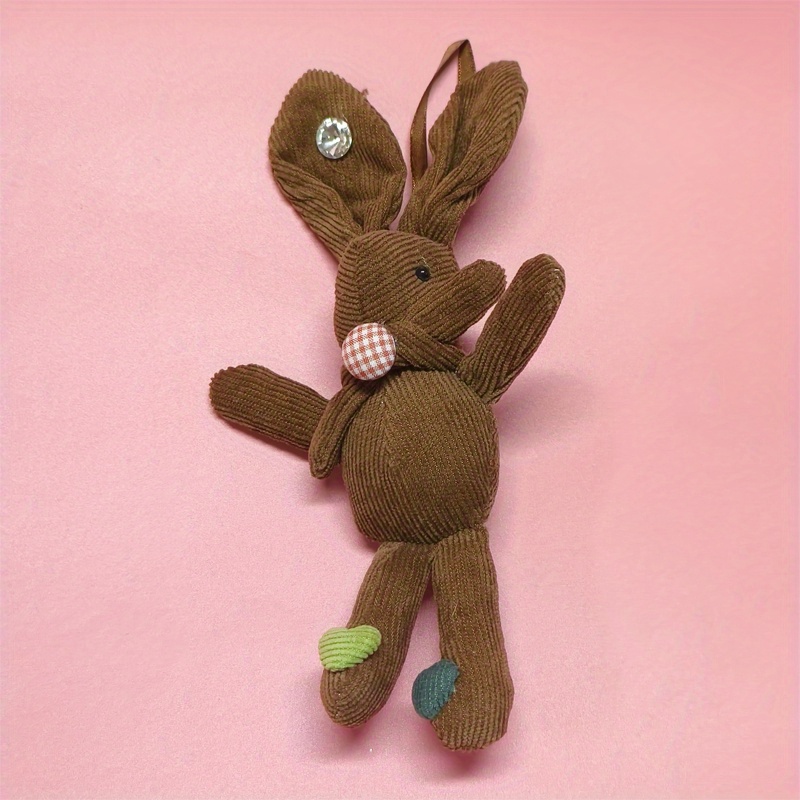 Plush Toy Cute Rabbit Doll Striped Rabbit Bag Bouquet Keychain Pendant ...