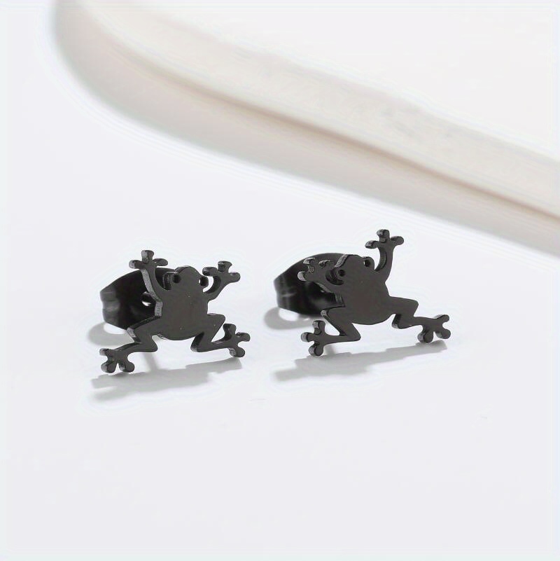 Stainless Steel Frog Earrings Men Trending Stud Earrings - Temu New Zealand