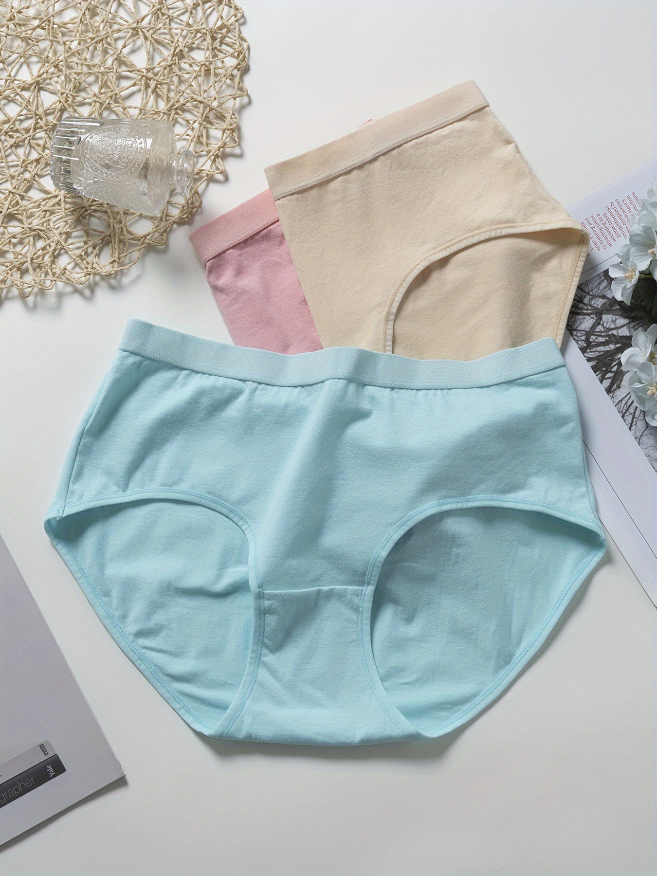 Plus Size Basic Underwear Set Women's Plus Solid High - Temu United Kingdom