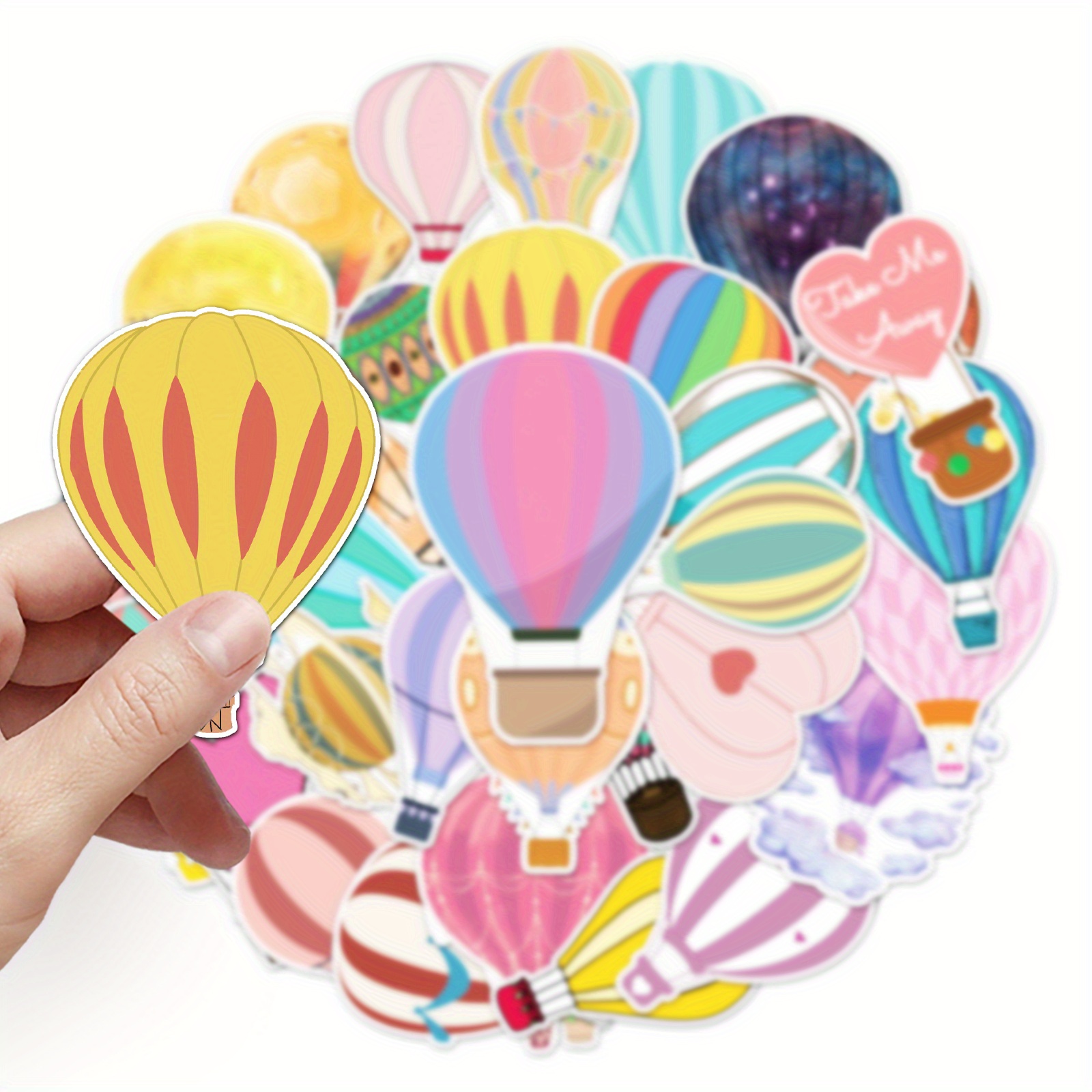 Hot Air Balloon Creative Doodle Car Stickers Hand Account - Temu ...