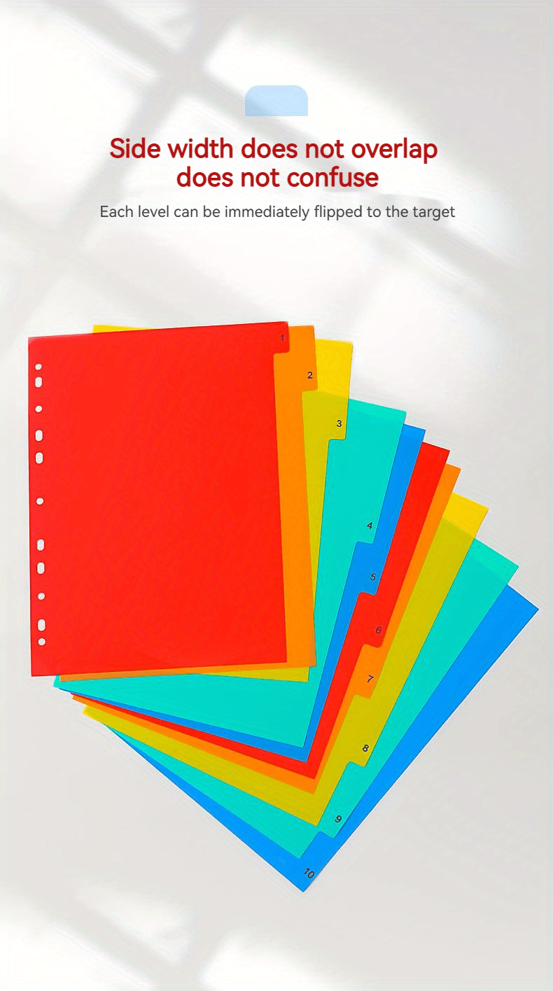 11 hole a4 file dividers multi coloured reinforced tabs 1 12 - Temu ...