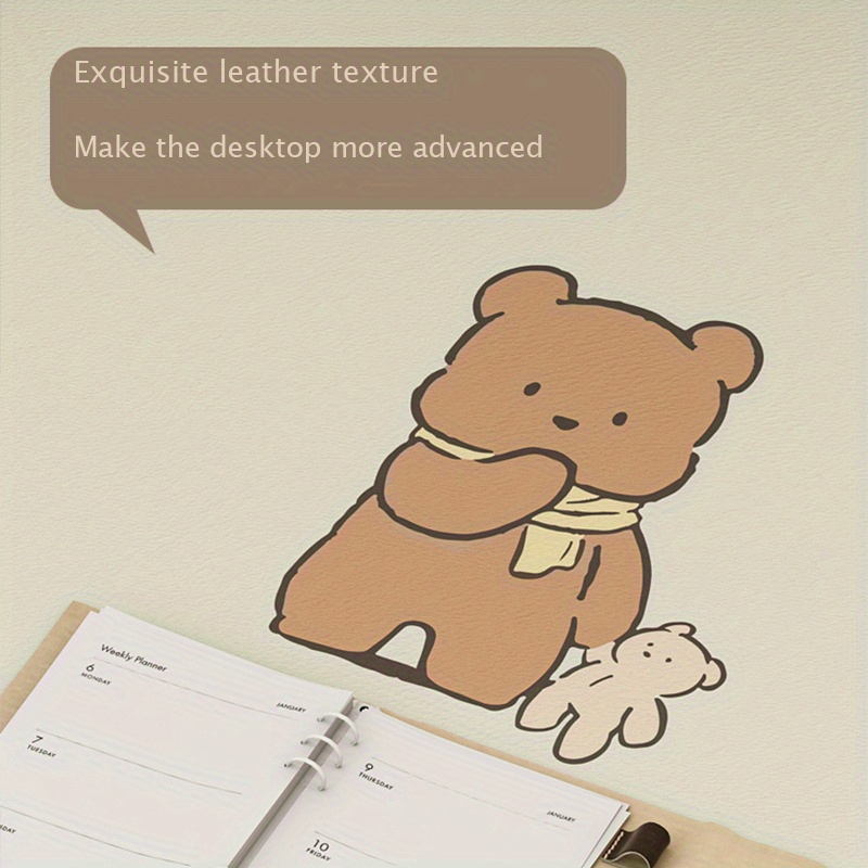 Cartoon Leather Desk Mat Student Study Desk Mat Writing Desk - Temu