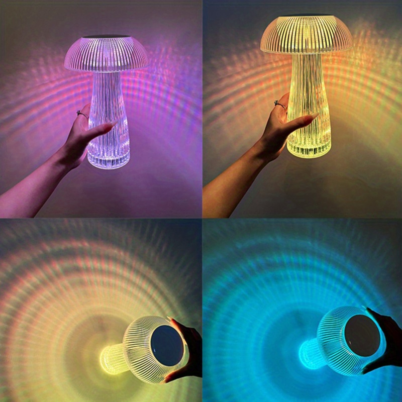 Mushroom Crystal Acrylic Table Lamp Led Ambient - Temu