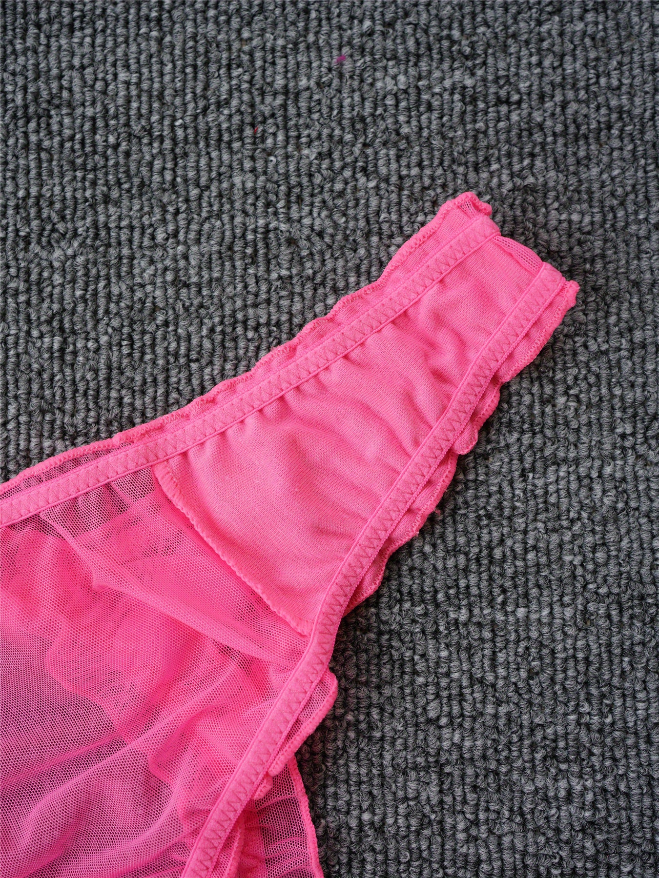 Lace Mesh Ruffle Thongs Breathable Comfy Sheer Intimates - Temu