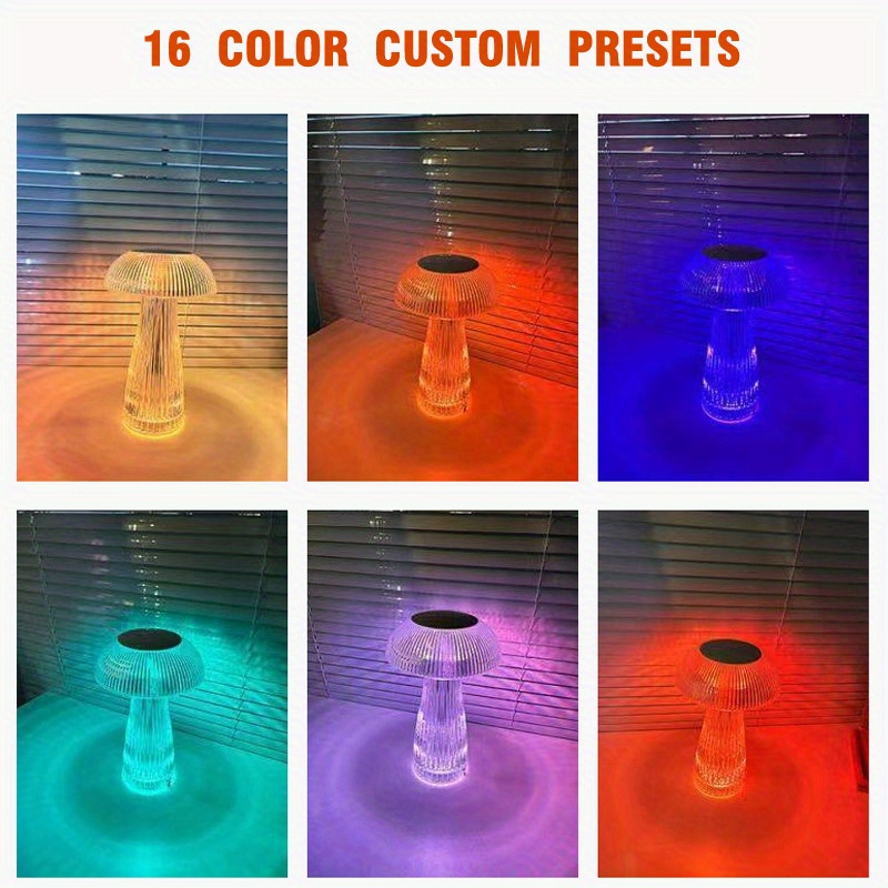 Mushroom Crystal Acrylic Table Lamp Led Ambient - Temu