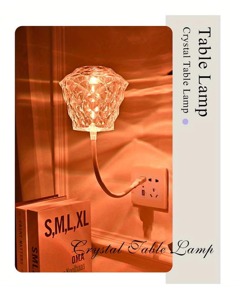 Romantic Red Acrylic Diamond Crystal Usb Plug in Wall Light - Temu New ...