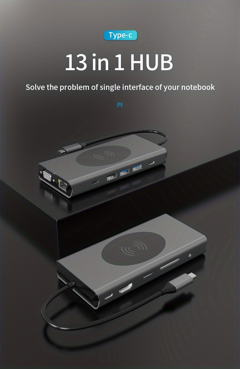 13 In 1 ハブ USB C 4K USB3.0 5 RJ45 アダプター VGA 1 - Temu Japan
