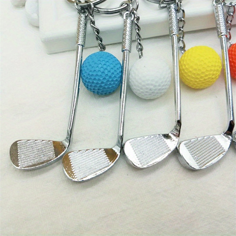 Simulation Golf Key Ring Pendant For Men Mini Golf Ball Keychain ...