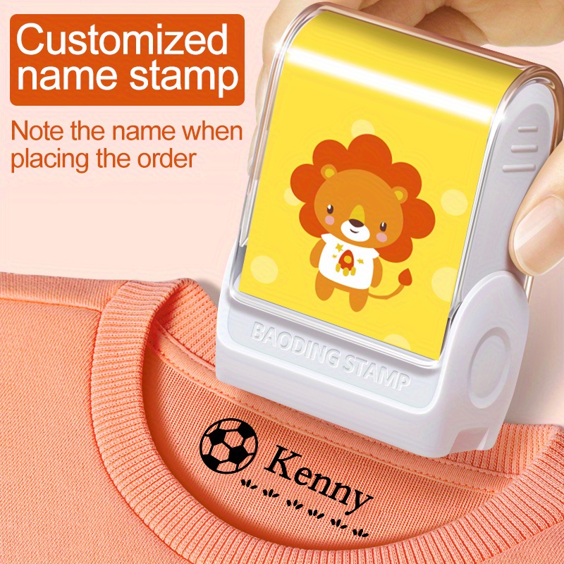 School Set ( Yellow Lion Stamp Stickers)custom Name Stamp - Temu Denmark