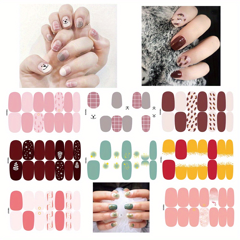 Adhesive Art Manicure Strips Glitter Full Nail Self adhesive - Temu United