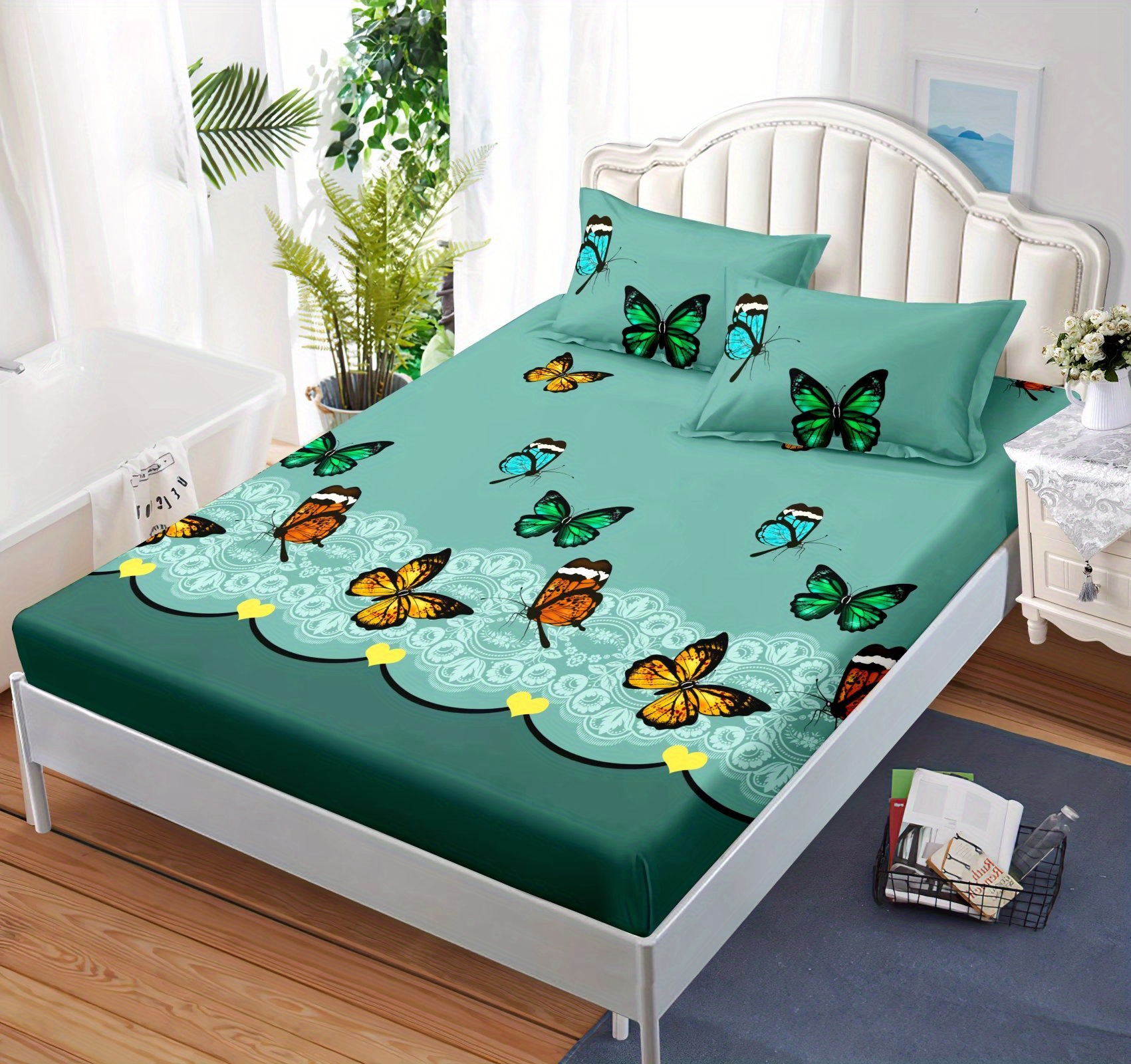 100% Polyester Fitted Sheet Set Soft Comfortable Breathable - Temu ...