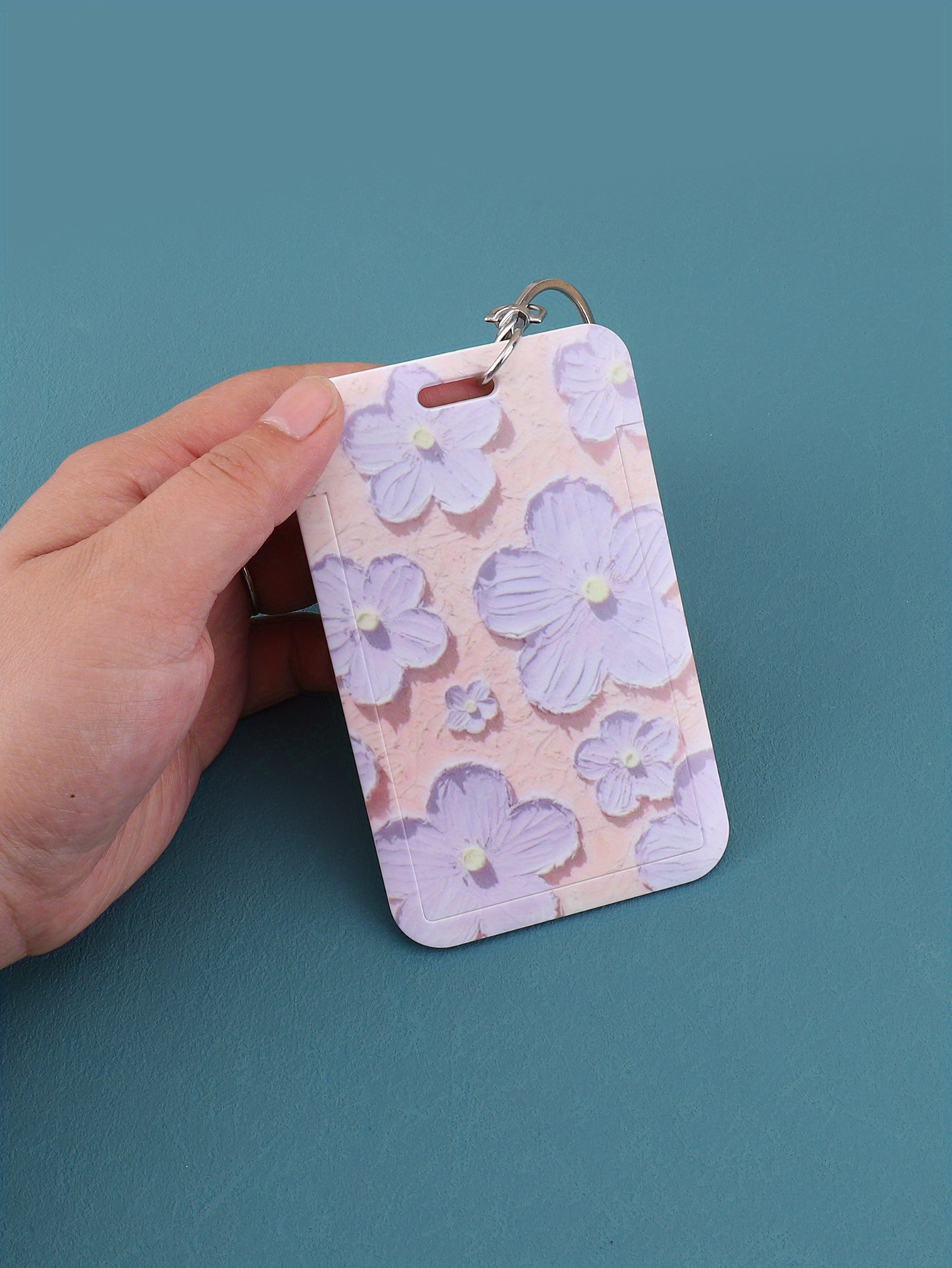 Cartoon Oil Painting Flower Pattern Card Cover Card Holder - Temu