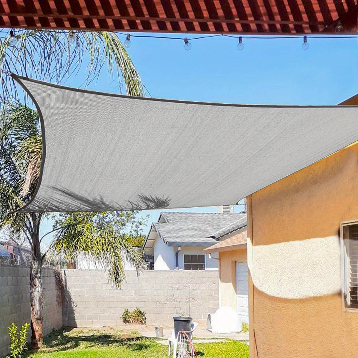 Sun Shade Sail Square Canopy Fabric Cloth Screen Shade - Temu